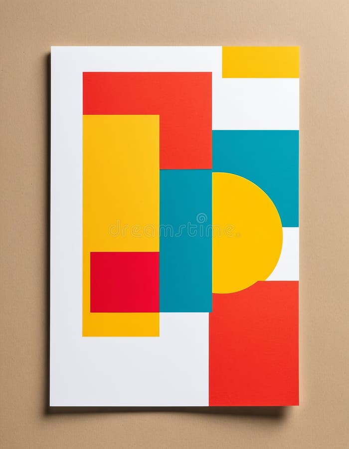 Modern Geometric Abstract Art on Canvas with Bold Colors and Shapes ...