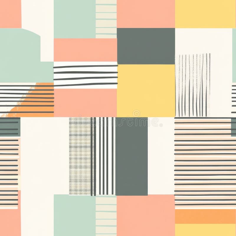 Modern Geometric Abstract Pattern with Pastel Color Blocks Stock Image ...