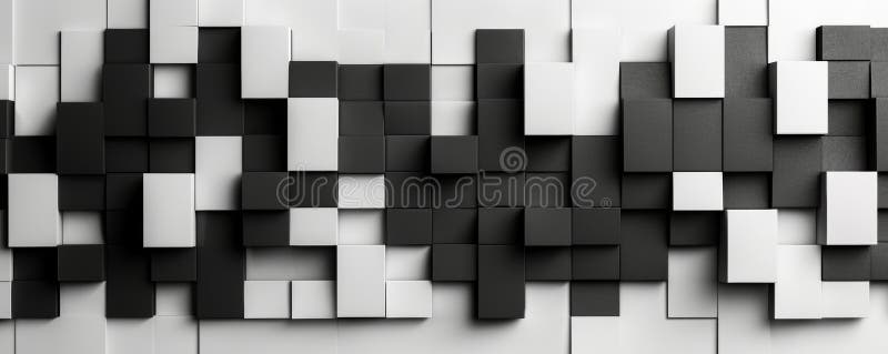 Modern Geometric Abstraction: Sharp Black Squares on White Stock ...
