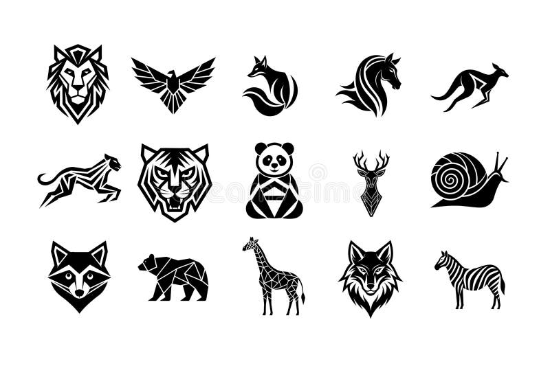 Set of 15 Wildlife Vector Illustration Stock Vector - Illustration of ...