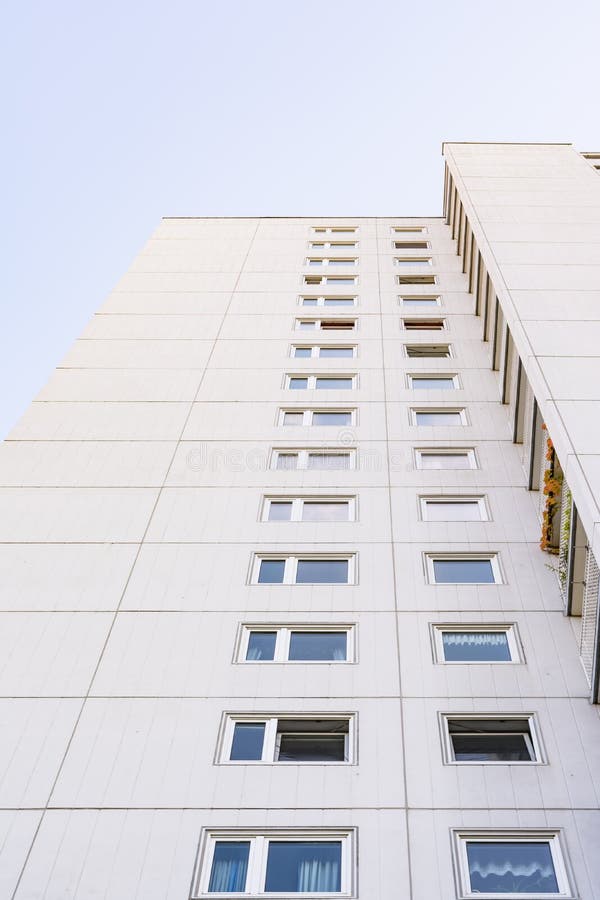 Modern Geometric Architecture Building Apartment Tall Stock Photo ...