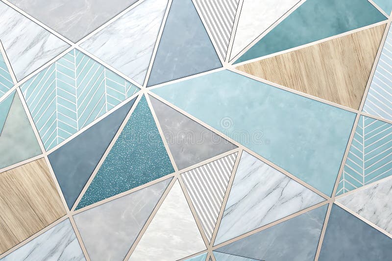 Abstract Deometric Pattern with Shades of Blue and Neutral Accents ...