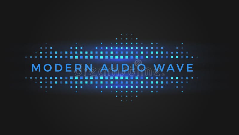 Modern Geometric Audio Wave, Blue and Turquoise Squares, Digital ...