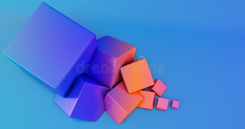 Modern Geometric Background Design, 3d Gradient Cube Background Stock ...