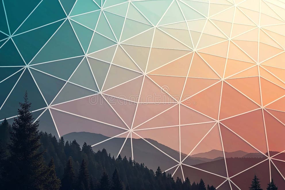 Modern Geometric Background with Overlapping Polygons and Triangles â ...