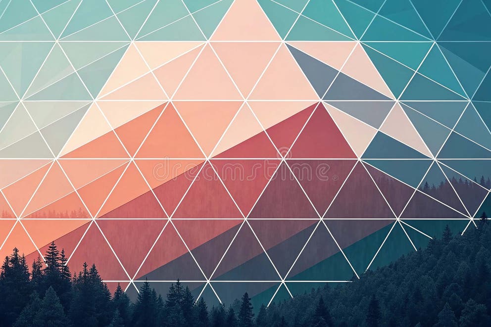 Modern Geometric Background with Overlapping Polygons and Triangles â ...
