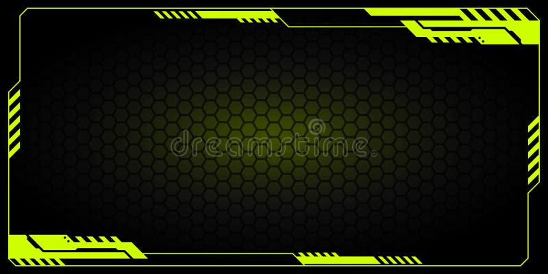 Modern Geometric Border Frame Futuristic Cyberpunk Banner Stock ...