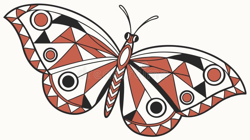 Modern Geometric Butterfly Design with Orange and White Art, Vector ...