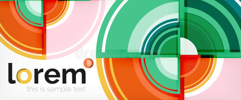 Modern Geometric Circles Abstract Background, Colorful Round Shapes ...