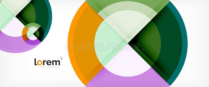 Modern Geometric Circles Abstract Background, Colorful Round Shapes ...