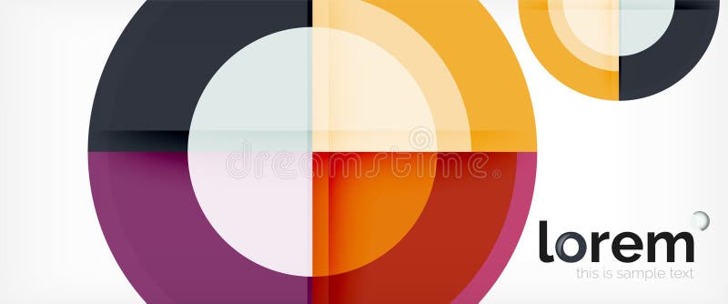 Modern Geometric Circles Abstract Background, Colorful Round Shapes ...