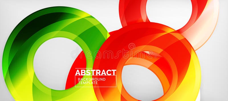 Modern Geometric Circles Abstract Background, Colorful Round Shapes ...