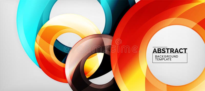 Modern Geometric Circles Abstract Background, Colorful Round Shapes ...