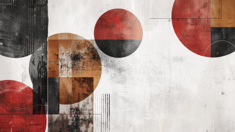 Modern Geometric Collage Template Overlapping Circles, Squares for a ...