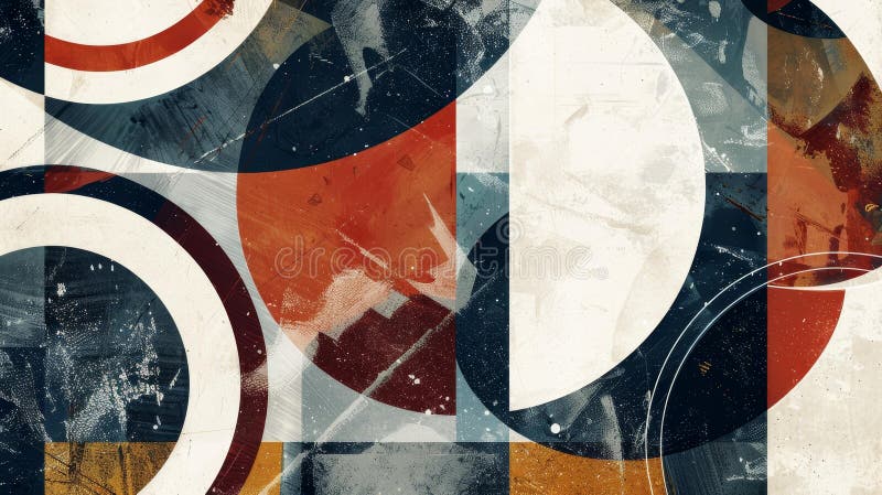 Modern Geometric Collage Template Overlapping Circles, Squares for a ...