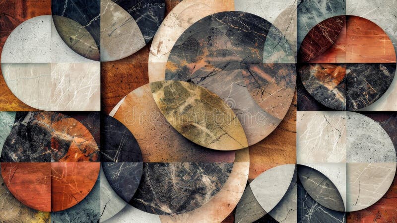 Modern Geometric Collage Template Overlapping Circles, Squares for a ...