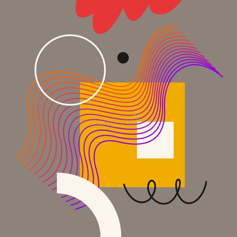 Modern Geometric Composition of Various Shapes. Illustration for Design ...