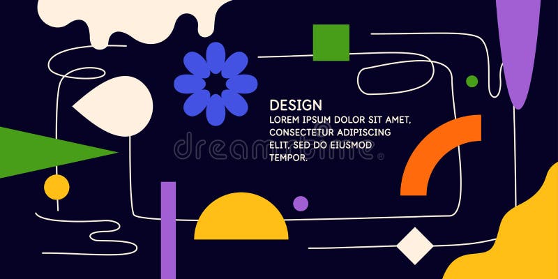 Modern Geometric Composition of Various Shapes. Illustration for Design ...