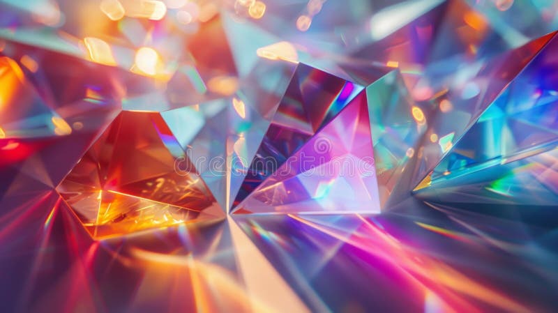 Modern Geometric Crystal Design Concept Banner Featuring a Colorful ...