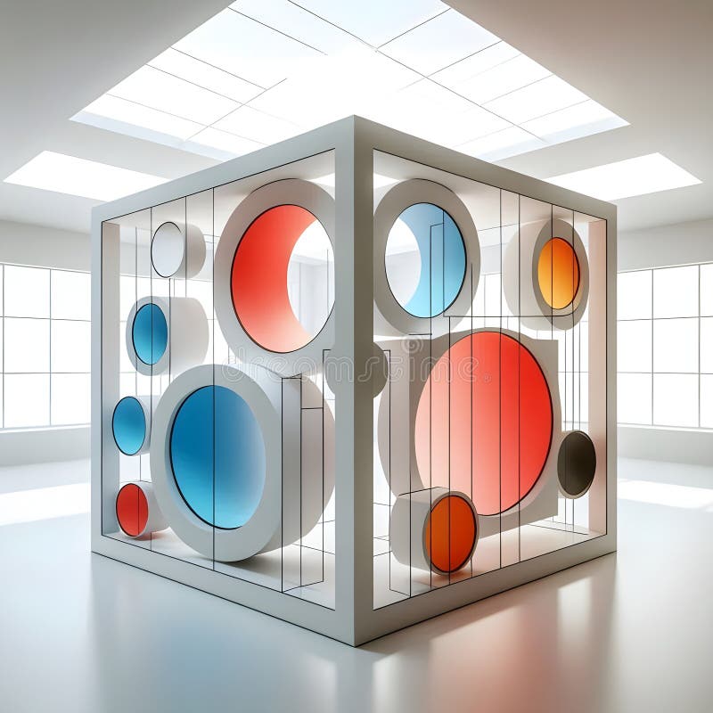 Modern Geometric Cube Art Installation Stock Photo - Image of artistic ...