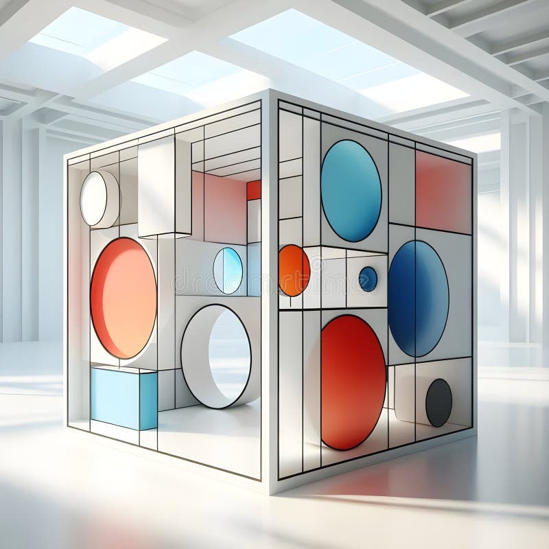 Modern Geometric Cube Art Installation Stock Photo - Image of elements ...