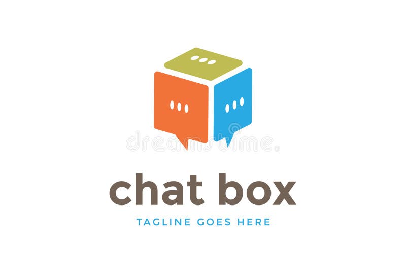 Modern Geometric Cube Box Chat Speech for Communication Logo Design ...