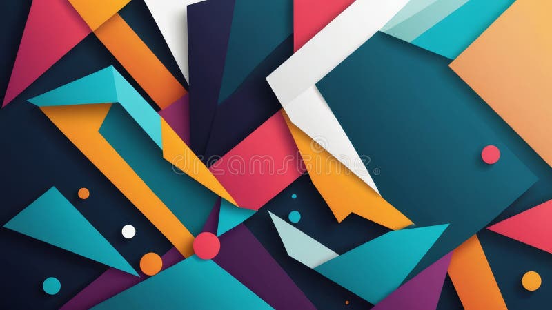 Modern Geometric Design with Colorful Shapes and Layers Creating a ...