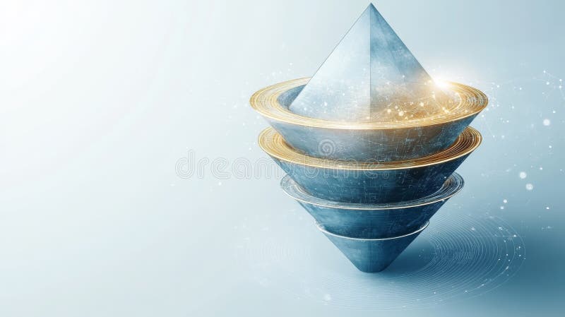 A Modern Geometric Design Featuring Layered Pyramids with a Subtle ...