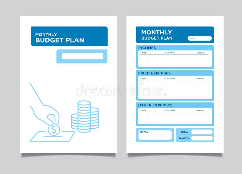 Modern Geometric Design Ready To Print A4 Size Monthly Budget Planner ...