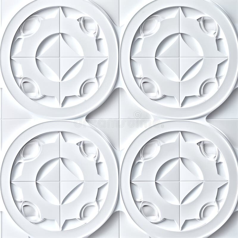Modern Geometric Embossed Pattern with Overlapping Circles and L Stock ...