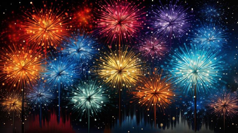Modern Geometric Firework Designs with Bold Shapes and Abstract ...
