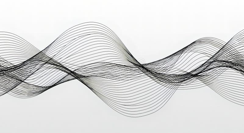 Modern Geometric Flow Lines Wallpaper Background in Black and White ...