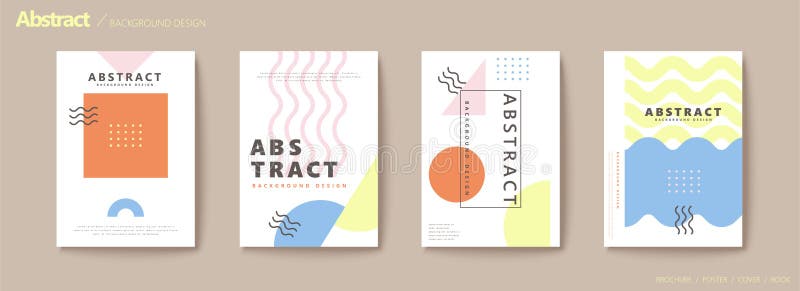Modern geometric flyer set stock vector. Illustration of minimalism ...