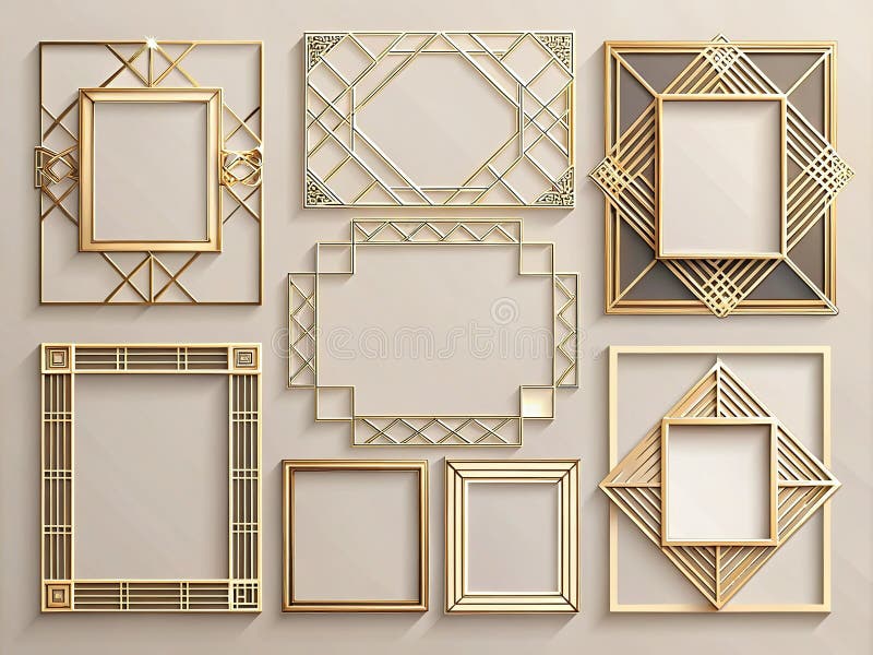 Modern Geometric Frames and Borders Minimalist Design Elements for ...