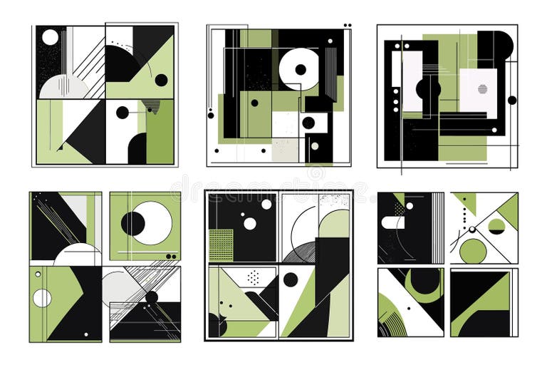 Modern Geometric Frames Vector Set. Polygonal Square Linear Dotted ...