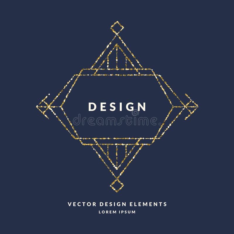 Modern Geometric Framework for Text of Gold Glitter on a Dark ...