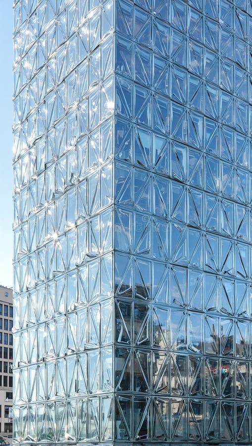 Modern Geometric Glass Facade on High Rise Building Stock Illustration ...