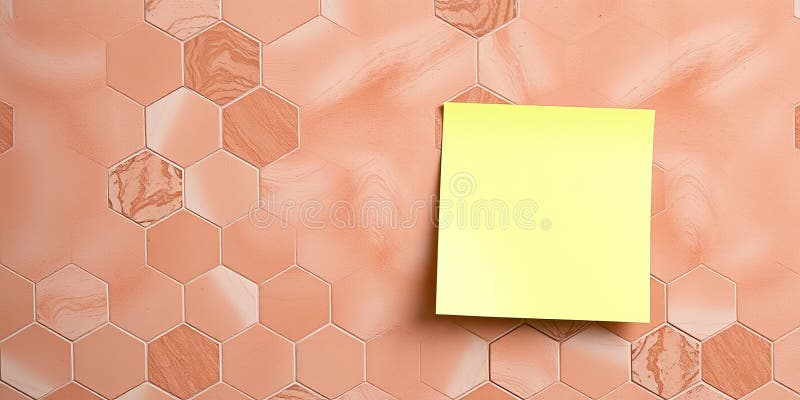 Modern Geometric Hexagonal Tile Design with Postit Note a Bold and ...