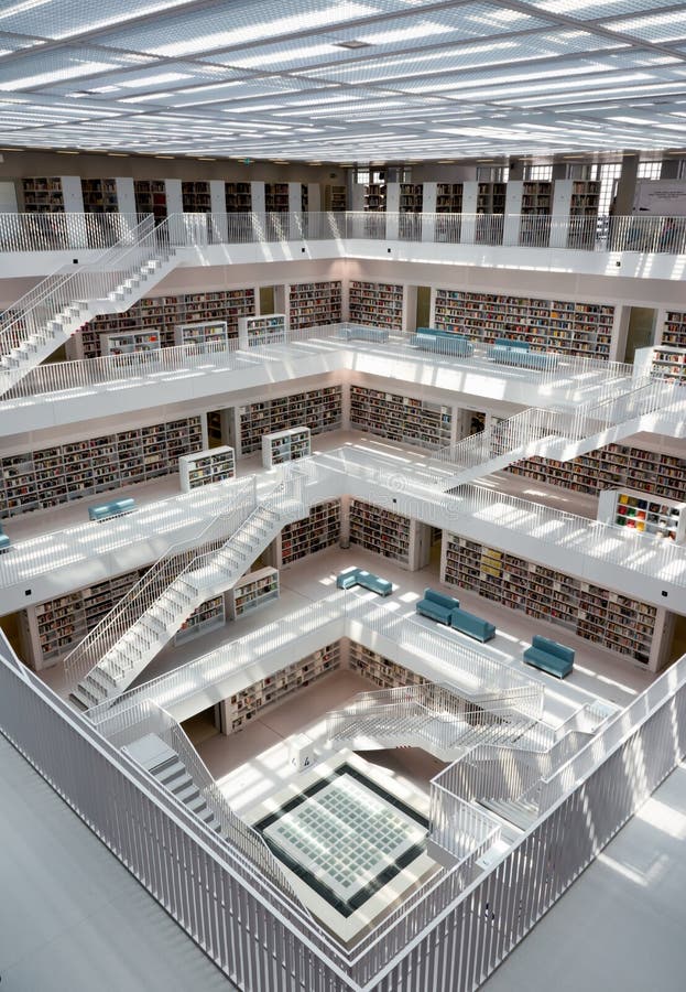 Modern Geometric Interior Architecture Stuttgart City Library Germany ...