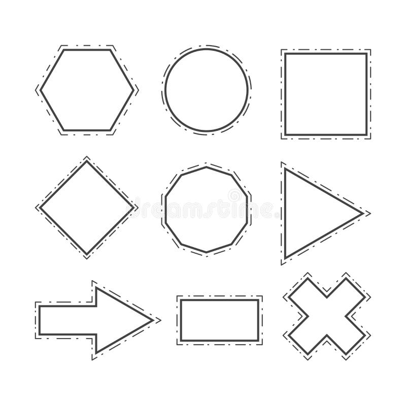 Modern Geometric Line Shapes Set Illustration Stock Illustration ...