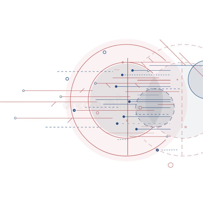 Modern Geometric Lines and Circles Abstract Connection. Vector ...