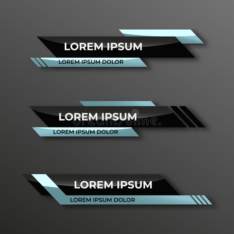 Modern Geometric Lower Third Banner Template Design. Colorful Lower Thirds Set Template Vector ...