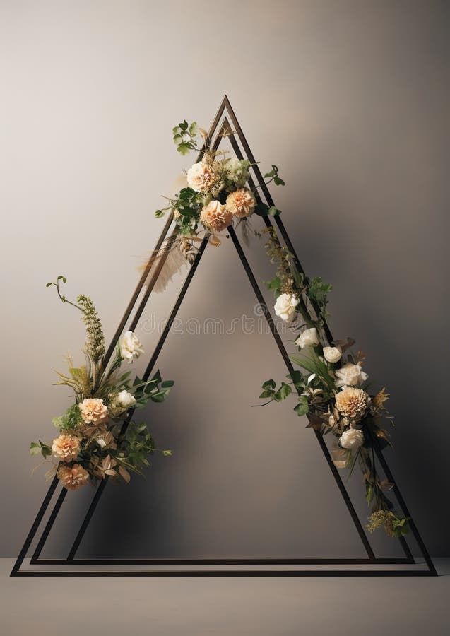 Modern Geometric Metal Wedding Arch in a Triangular Shape Boho Style ...