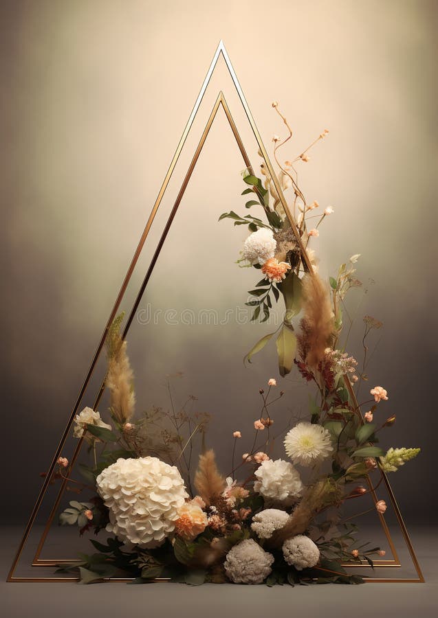 Modern Geometric Metal Wedding Arch in a Triangular Shape Boho Style ...