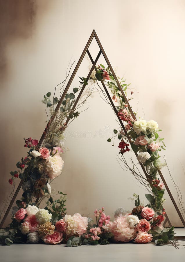 Modern Geometric Metal Wedding Arch in a Triangular Shape Boho Style ...