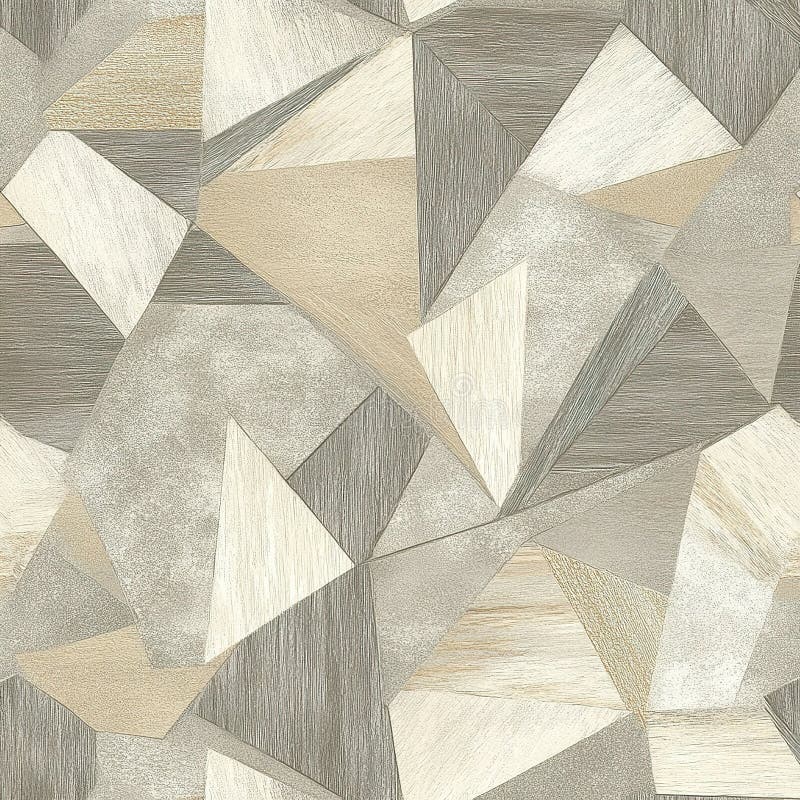 Modern Geometric Mural Design Featuring Triangles and Neutral Tones in ...
