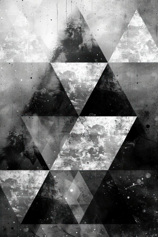 Modern Geometric Overlay Featuring Low Contrast Monochrome Triangles ...