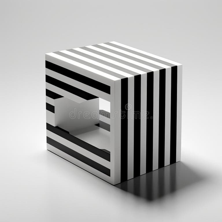 Modern Geometric Parallelepiped Design on White Background Stock ...