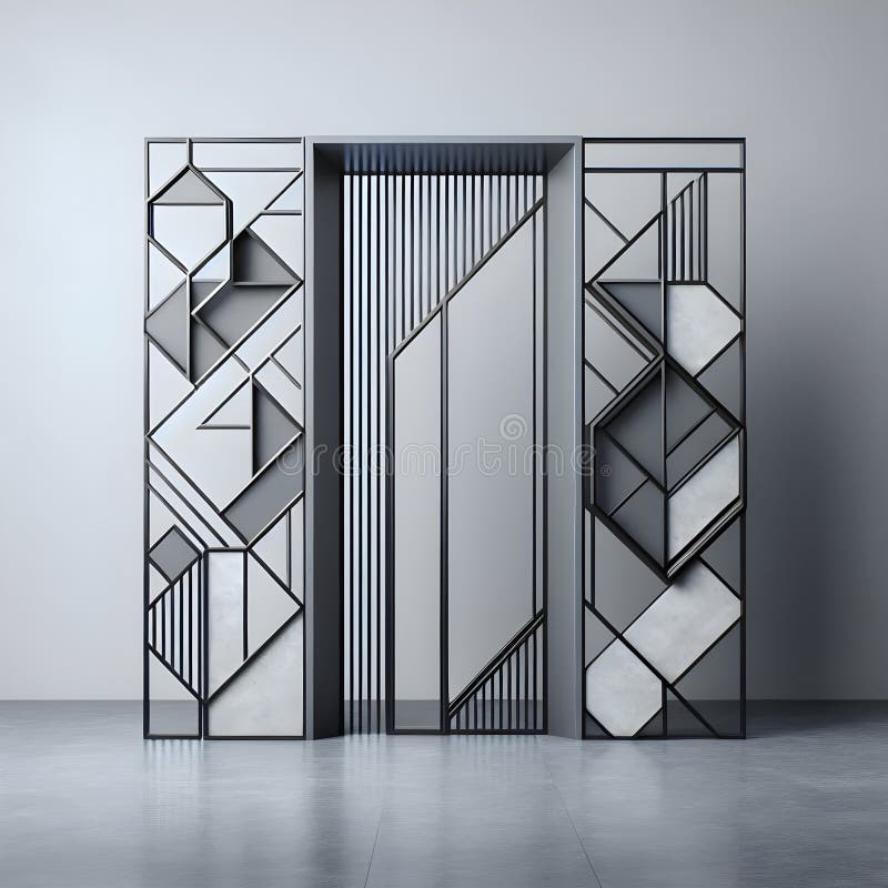 Modern Geometric Partition Separating Space in a Minimalist Interior ...