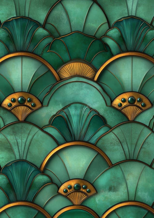 A Modern Geometric Pattern in Art Deco Style, Featuring a Seamless ...